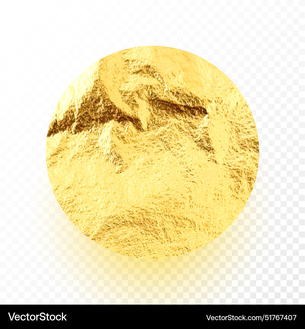 Gold foil shiny handmade circle golden Royalty Free Vector