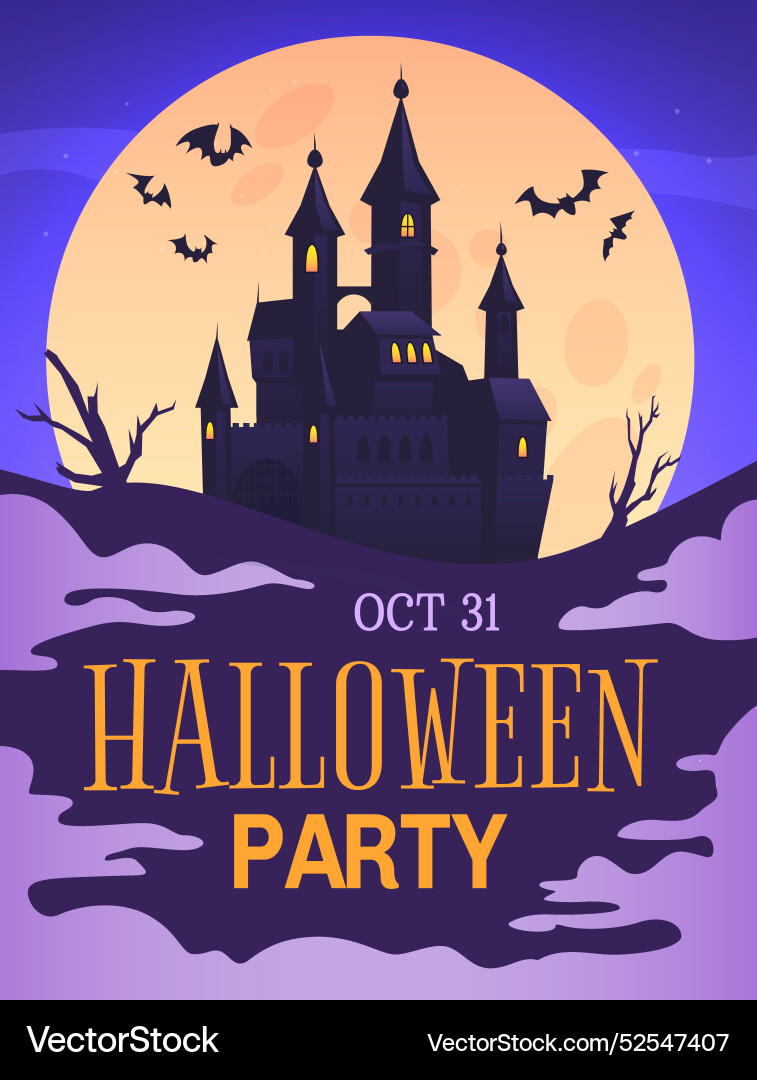 Halloween party invitation template october Vector Image