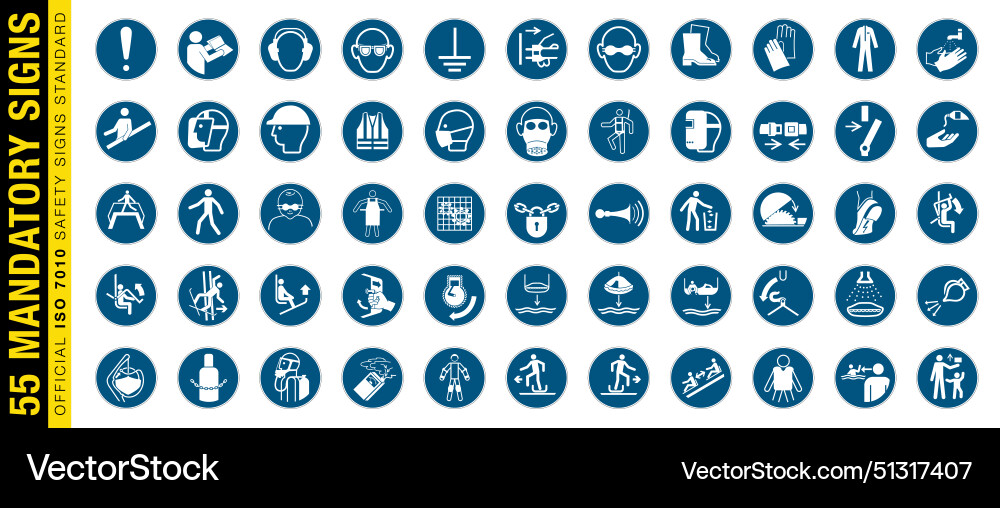 ISO 7010 Safety Sign Collection Royalty Free Vector Image
