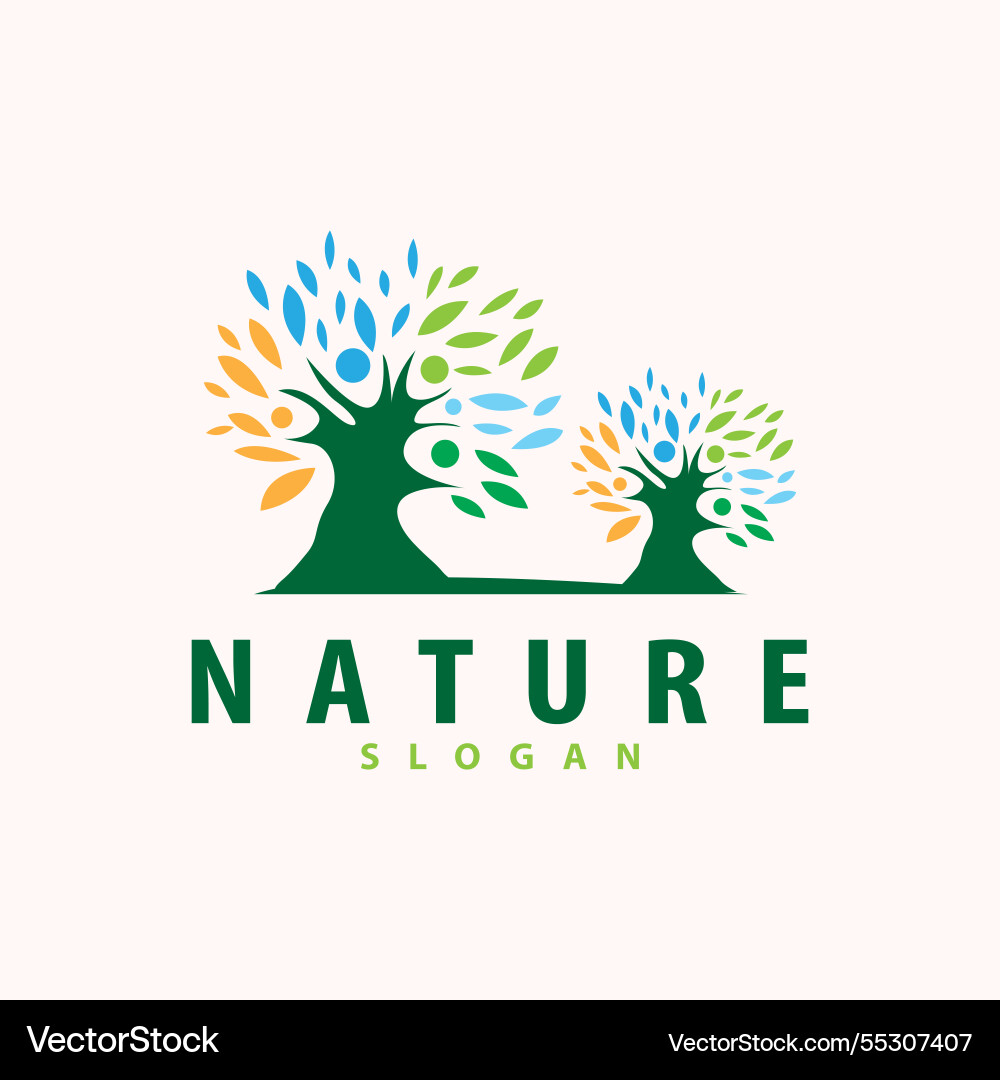 Play tree template logo silhouette design Vector Image