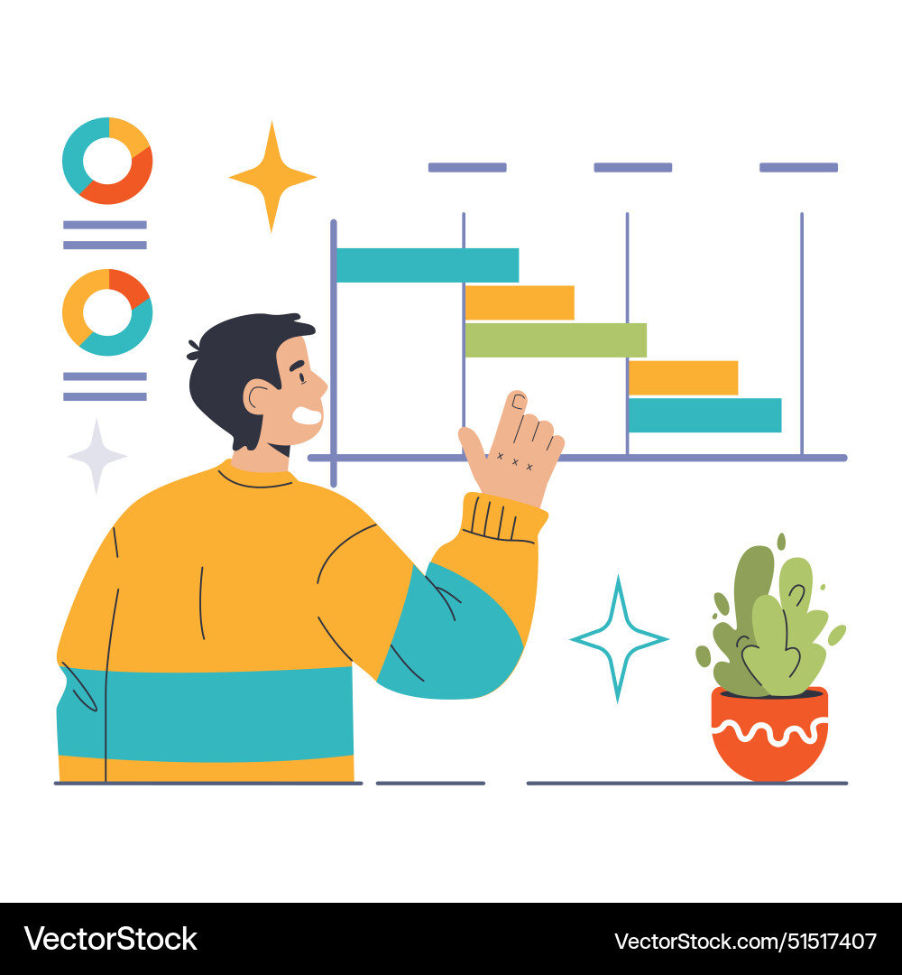 Project management concept flat Royalty Free Vector Image