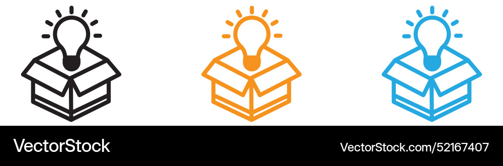 Think out of box idea icon logo set collection Vector Image