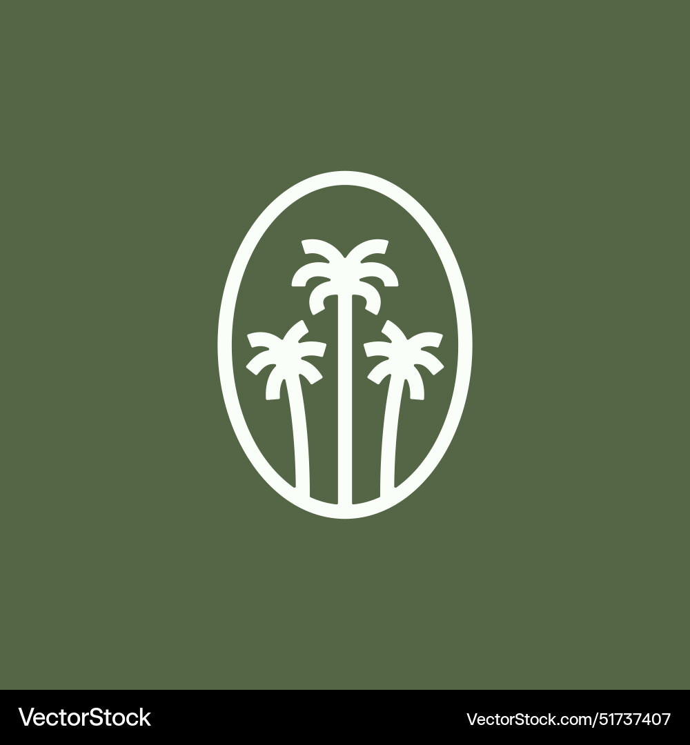 Three palm trees logo icon Royalty Free Vector Image