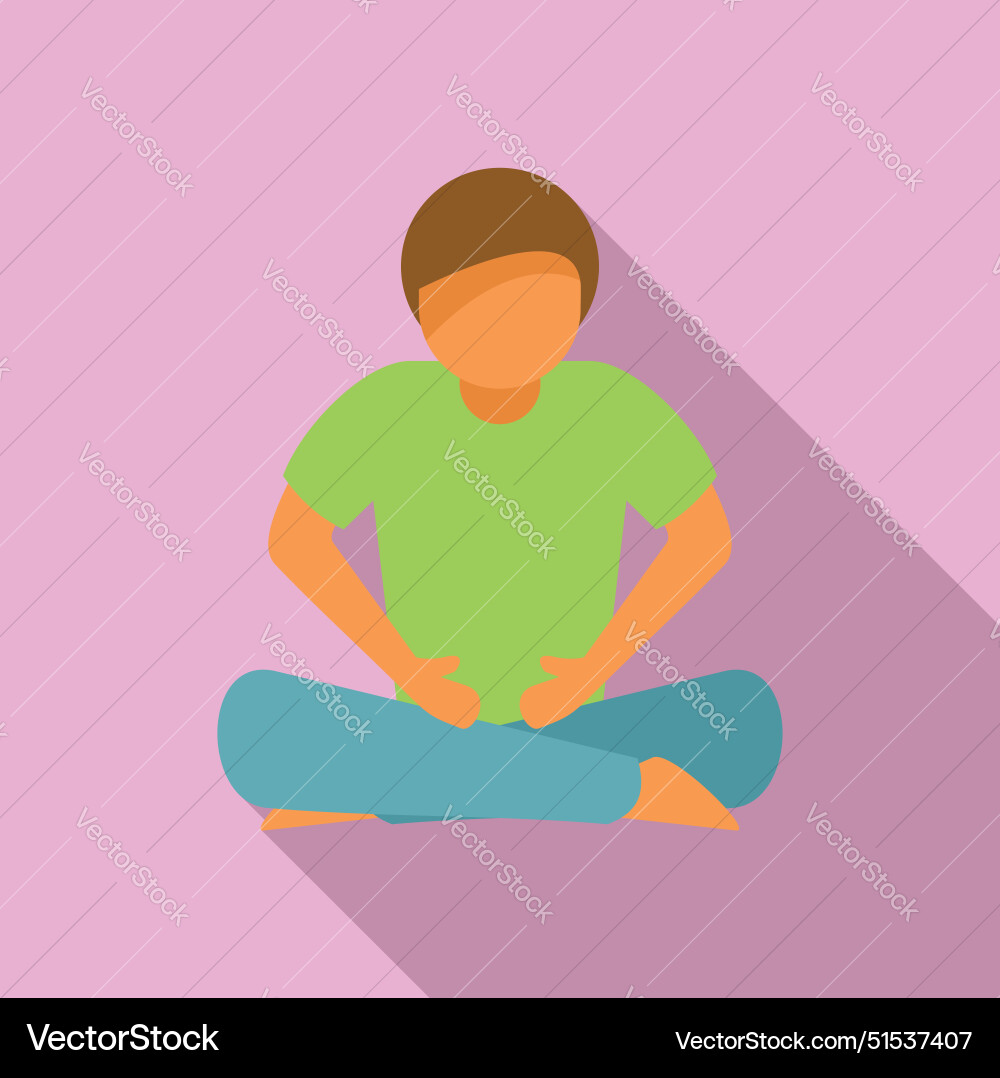 Young person practicing meditation in lotus pose Vector Image