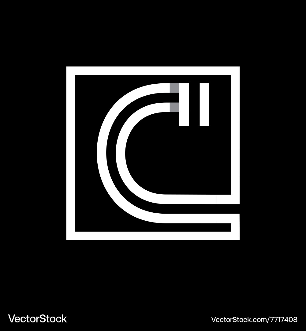 Capital letter c monogram logo emblem Royalty Free Vector