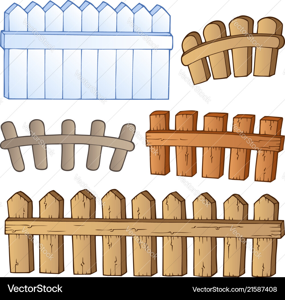 Cartoon fences collection Royalty Free Vector Image