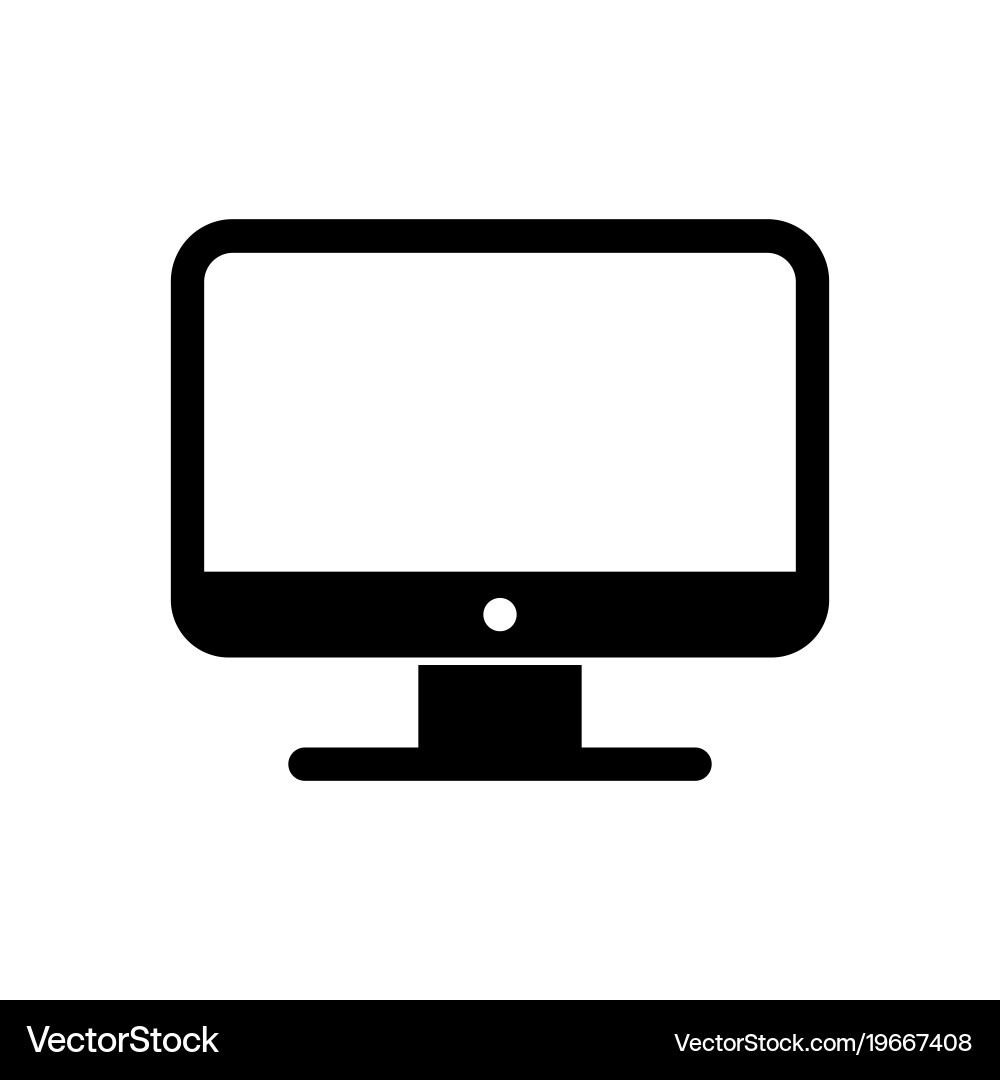 Desktop computer icon screen symbol Royalty Free Vector