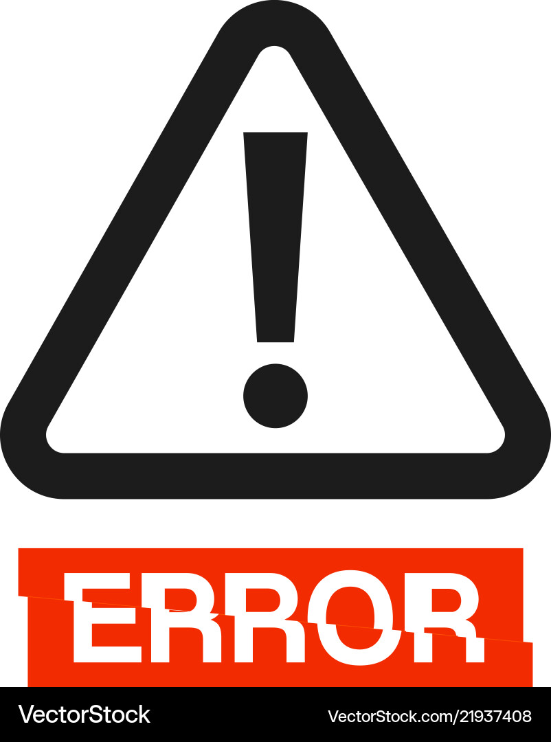 Glitched Fehler Warnung Zeichen Lizenzfreies Vektorbild