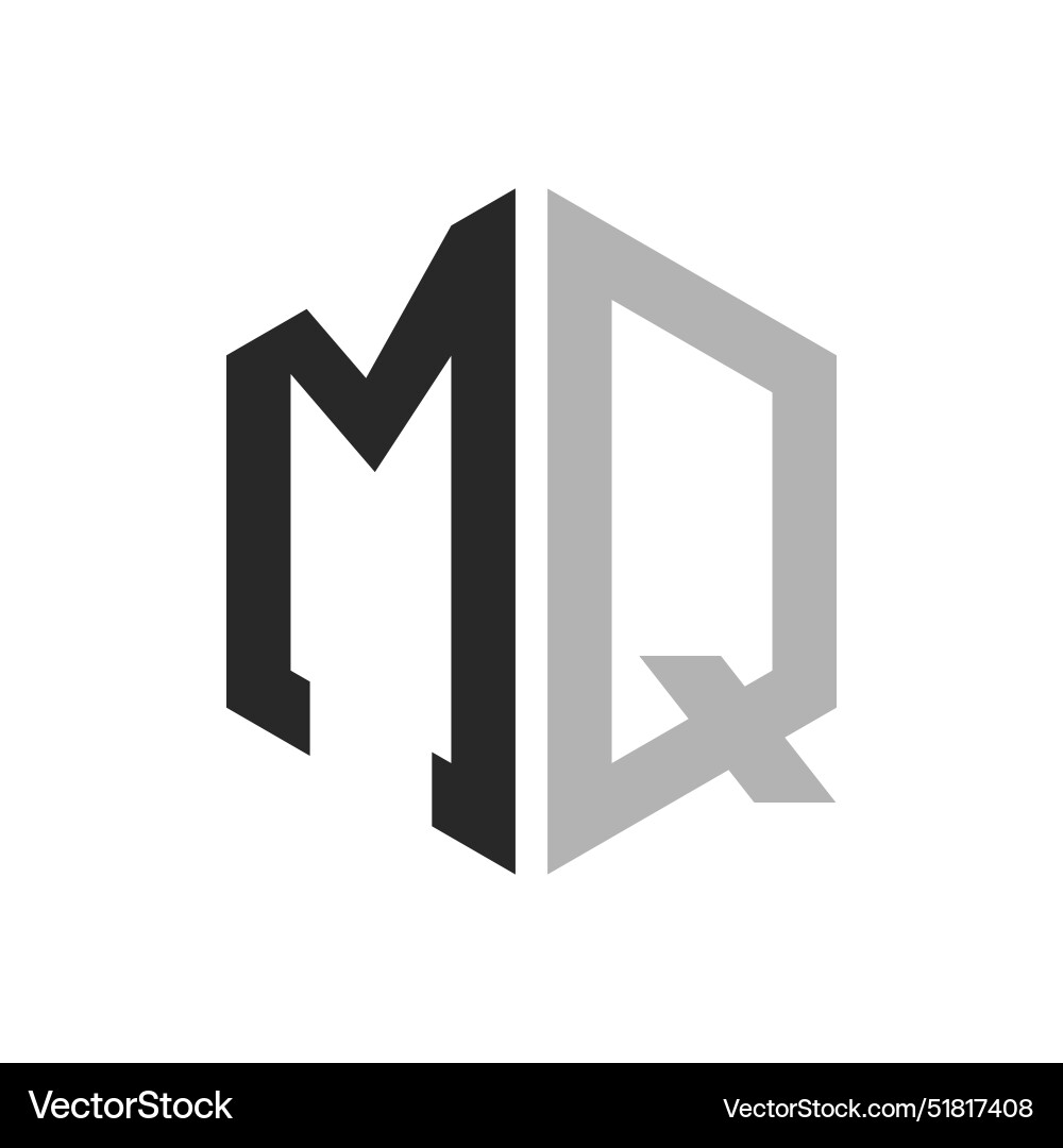 Modern unique hexagon letter mq logo design Vector Image