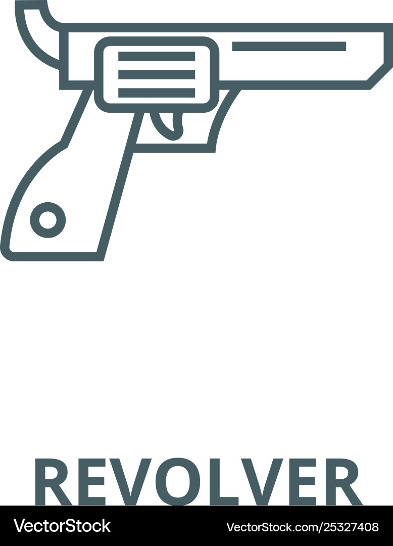 Revolverguncowboy line icon linear Royalty Free Vector Image