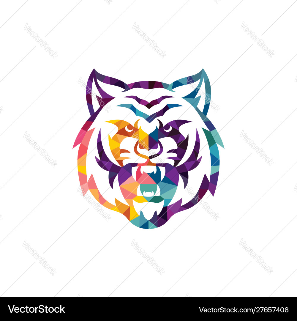 Roaring Tiger Head Logo Royalty Free Vector Image