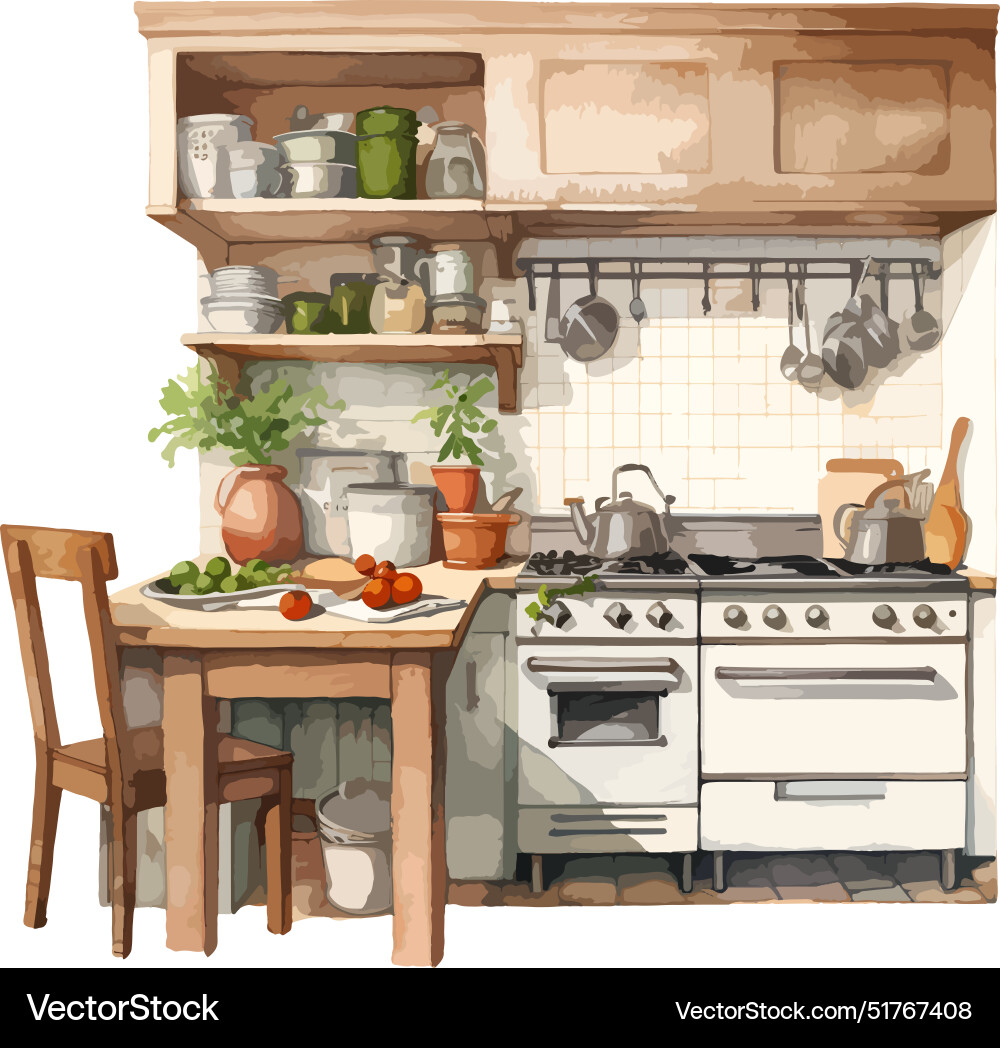 Rural cuisine clipart with isolated Royalty Free Vector