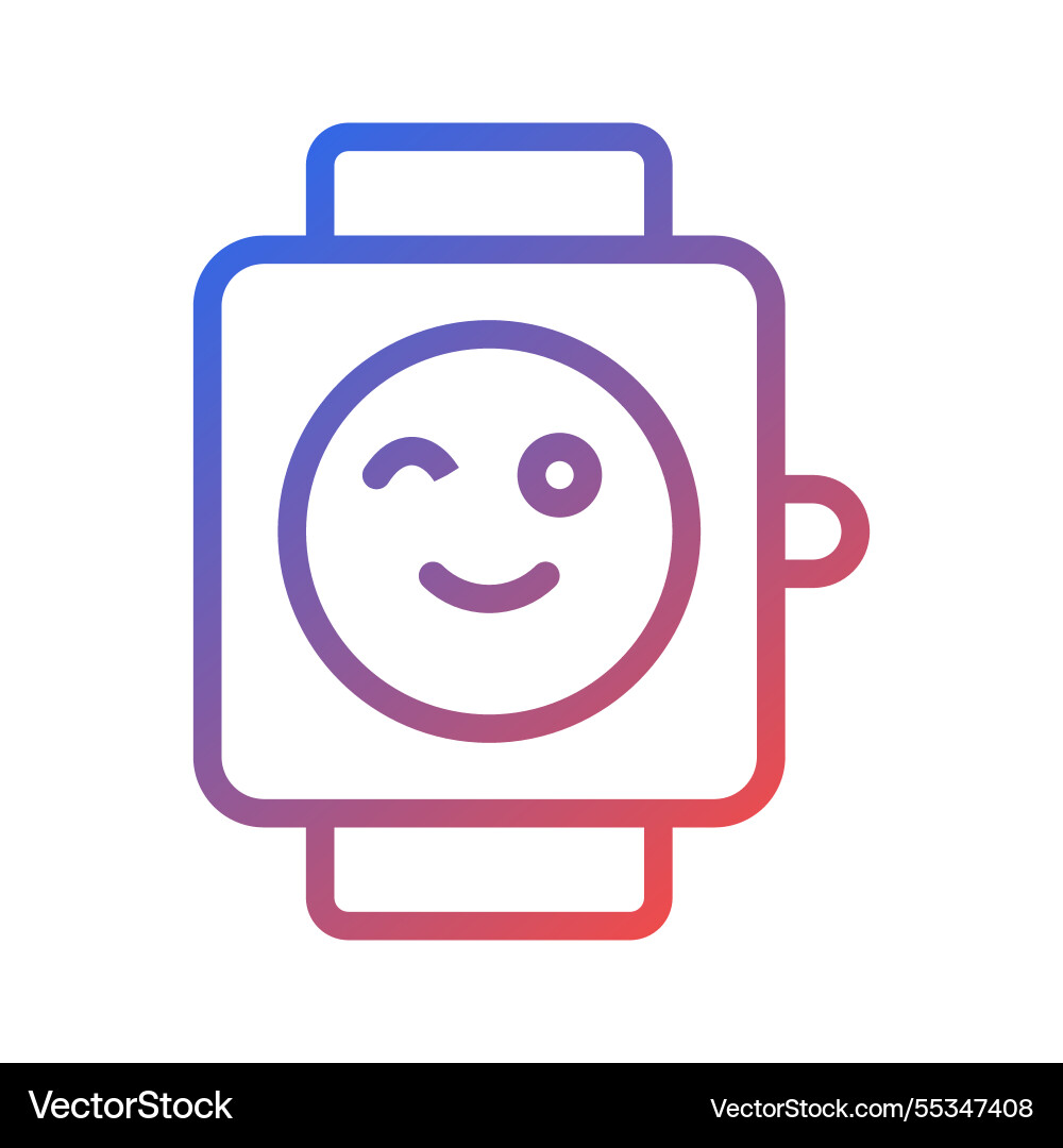 Smartwatch mit lächelndem Gesicht Lizenzfreies Vektorbild