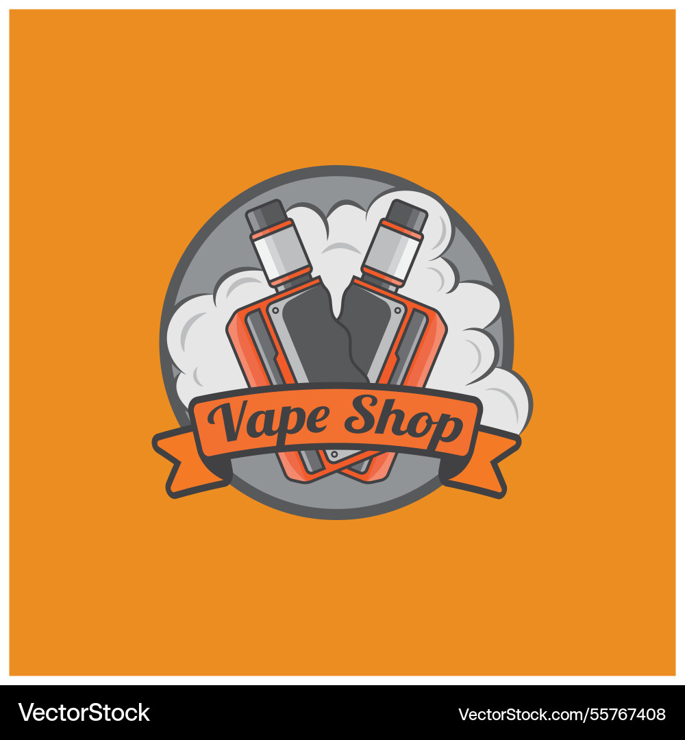 Vape store logo design graphic Royalty Free Vector Image