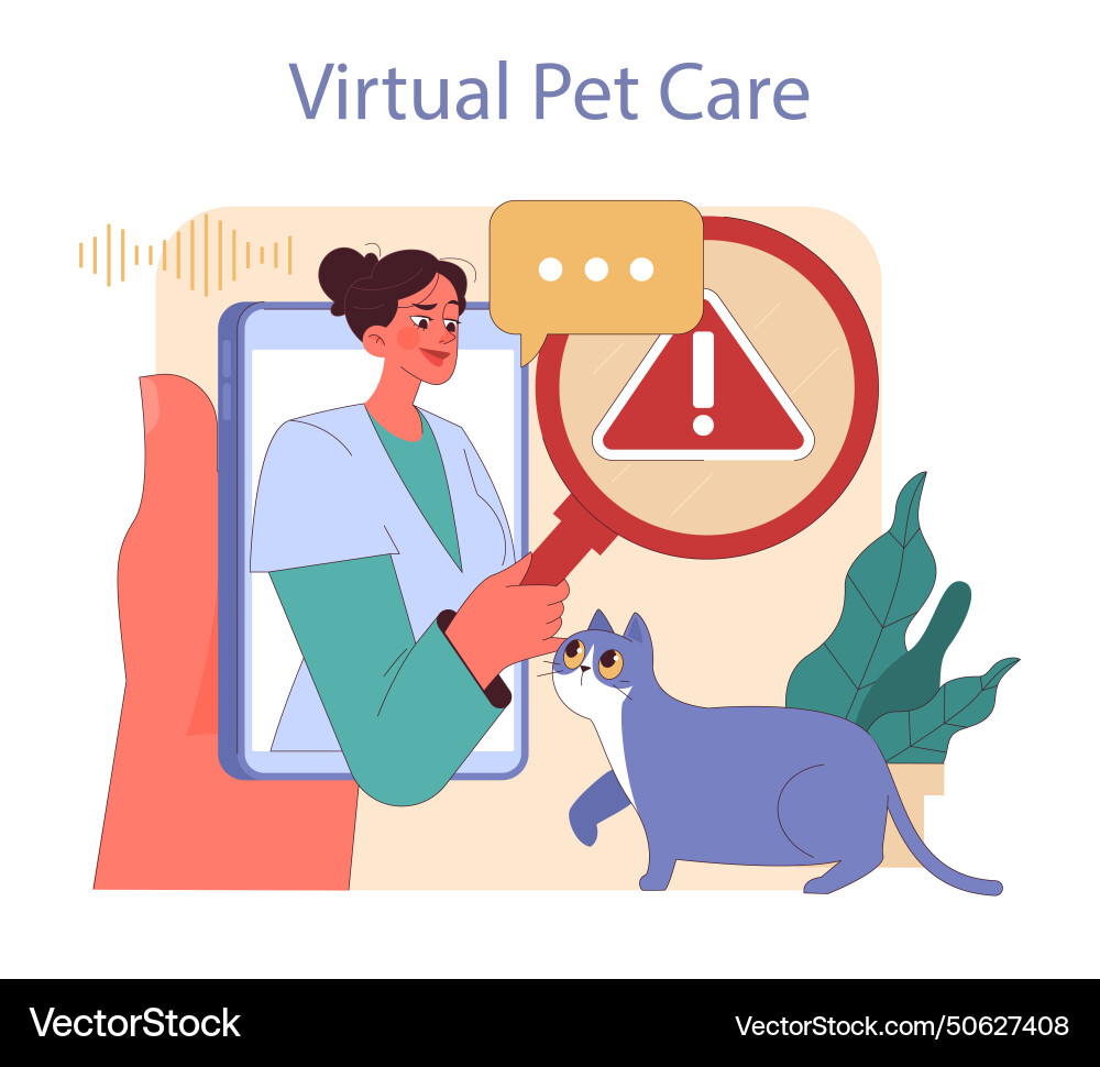 Virtual pet care concept Royalty Free Vector Image