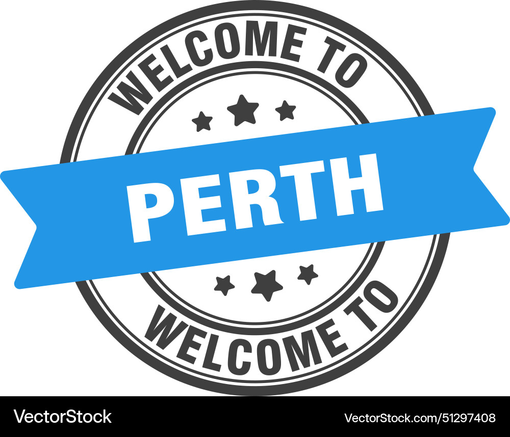 Welcome to perth stamp round sign Royalty Free Vector Image