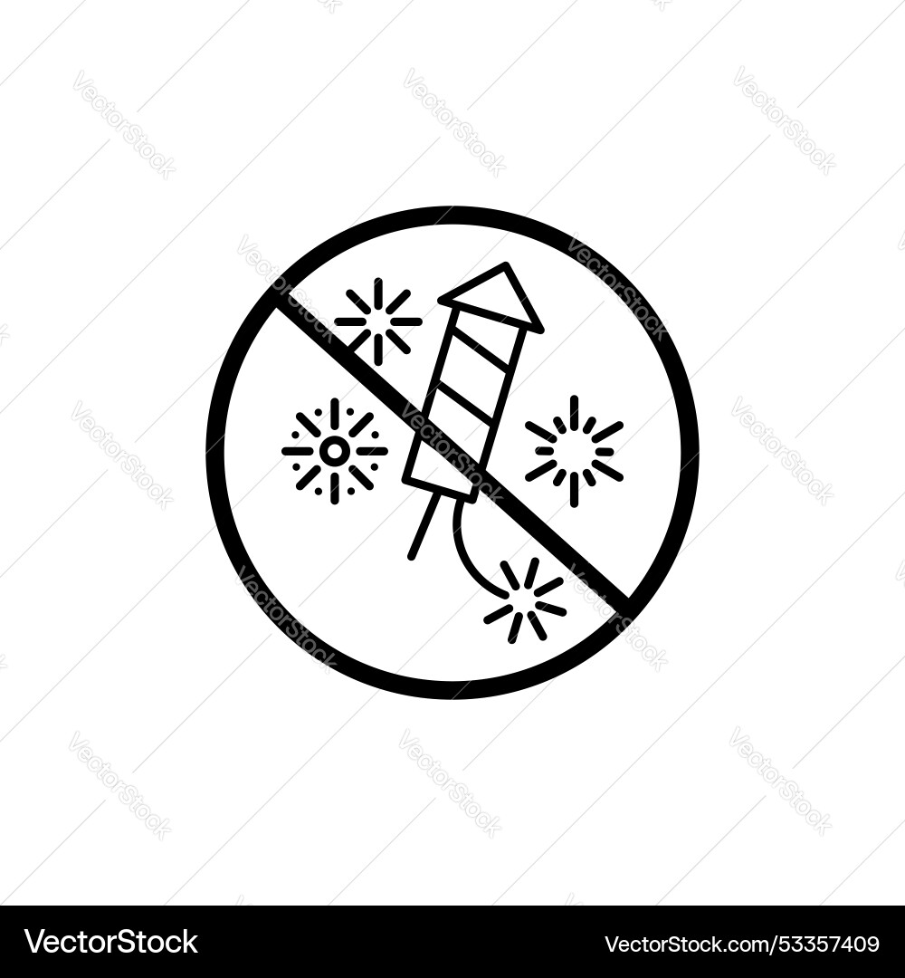 Ban on fireworks sign prohibited Royalty Free Vector Image
