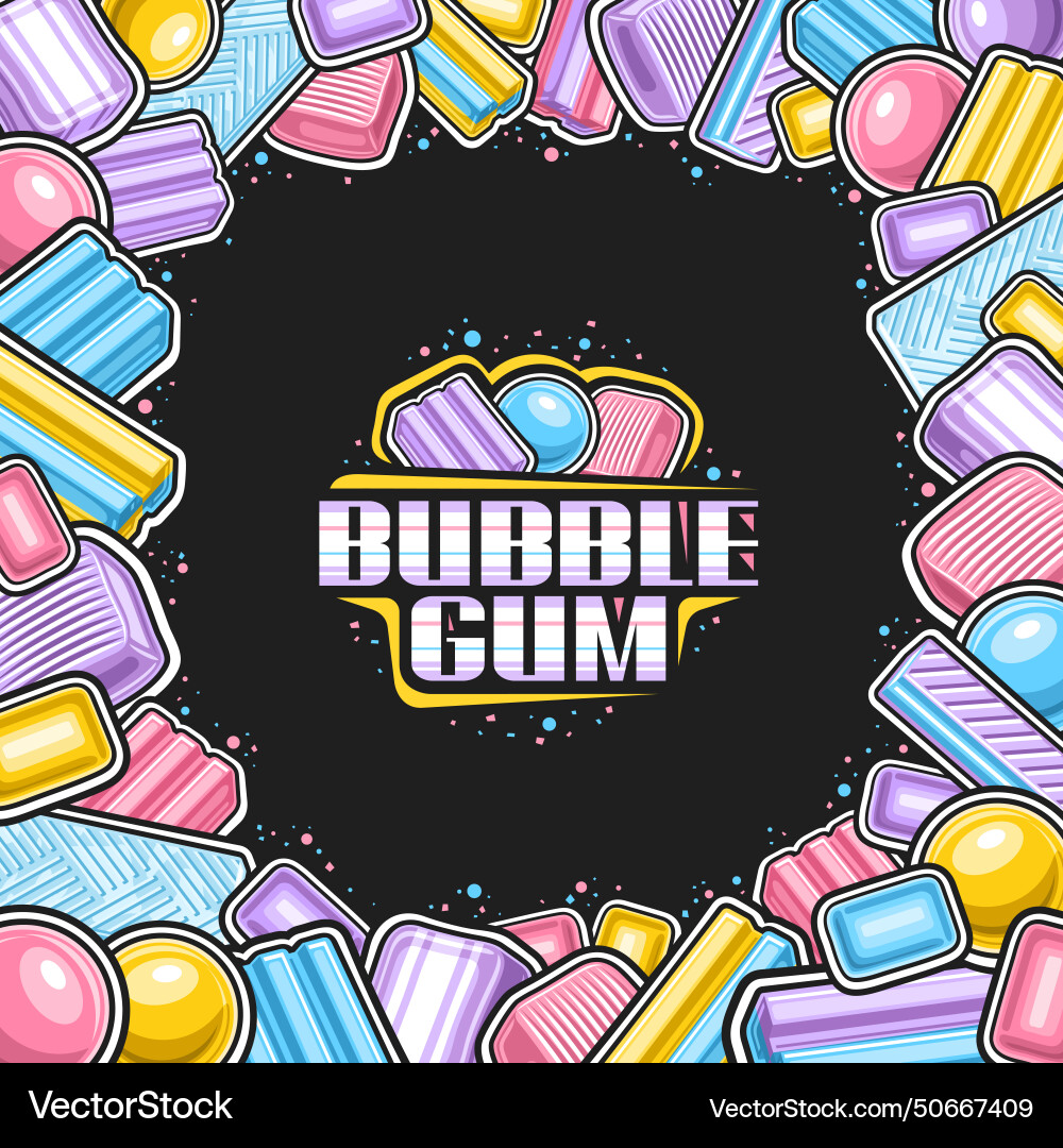 Bubble gum frame Royalty Free Vector Image - VectorStock