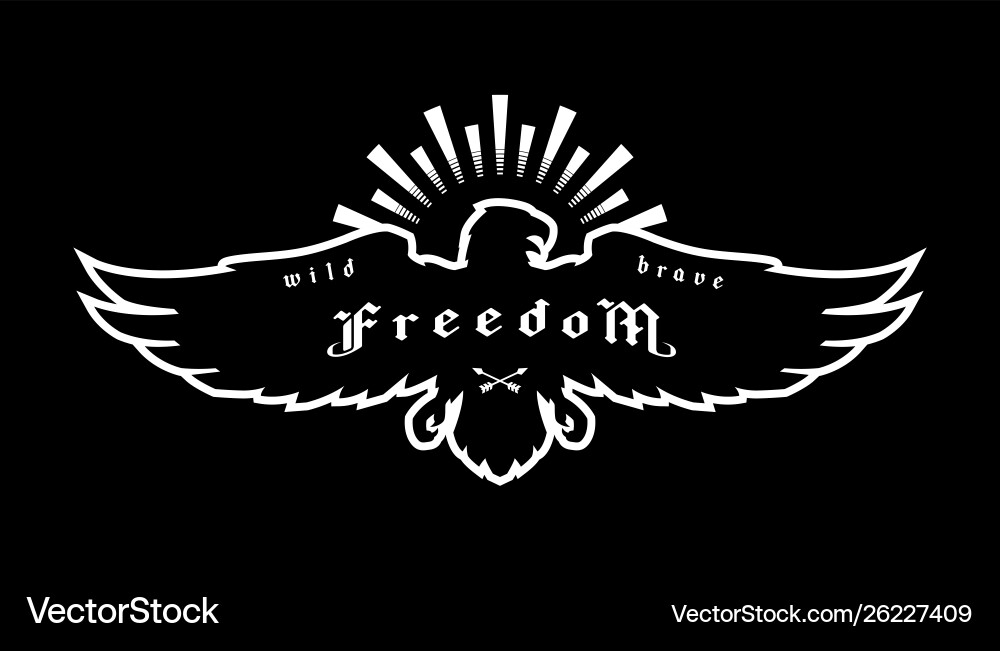 Eagle emblem symbol freedom on a dark Royalty Free Vector