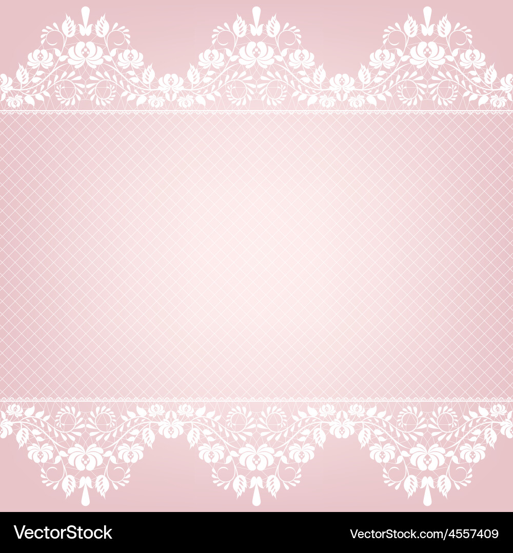 Elegant Lace Card with Floral Border Royalty Free Vector