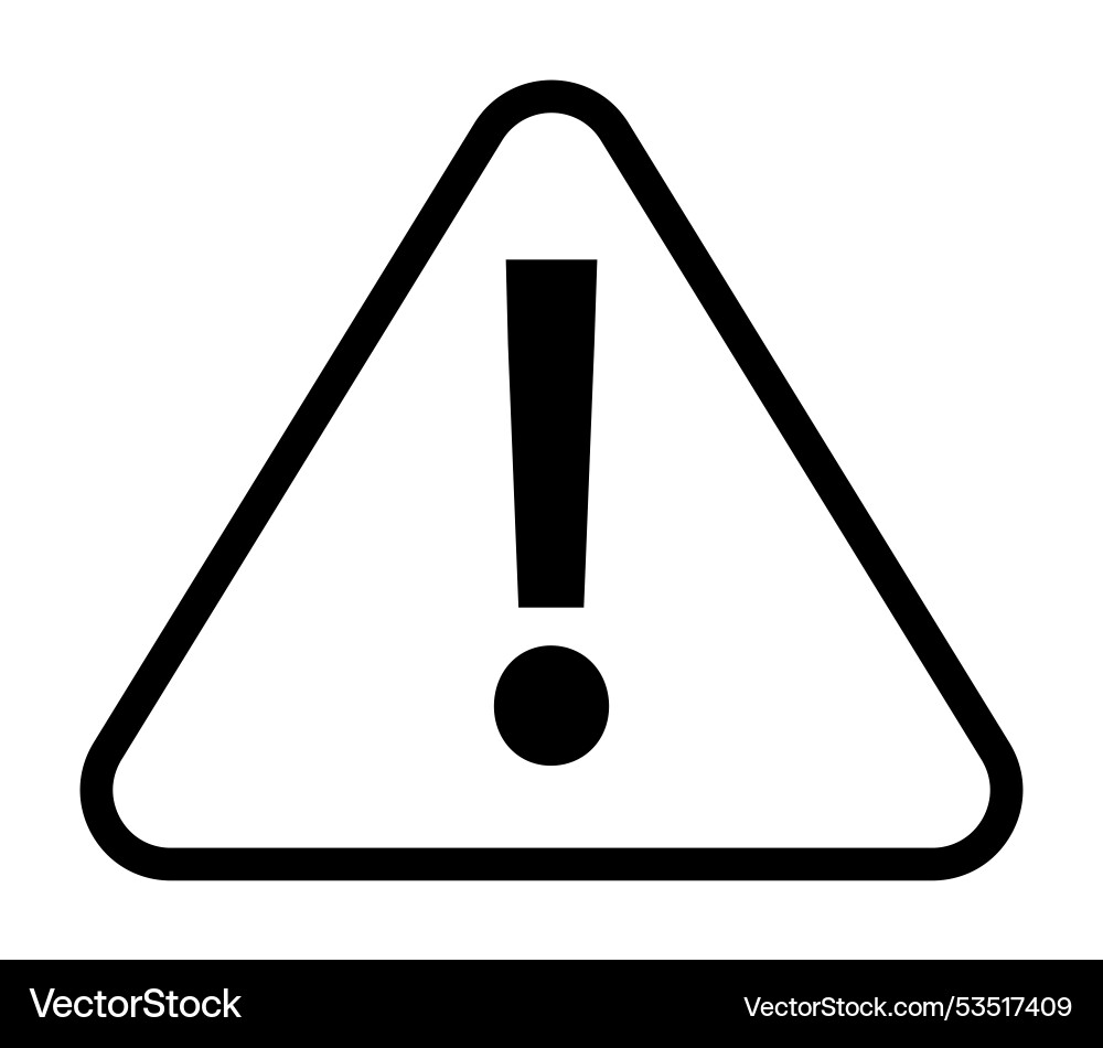 Exclamation mark in triangle caution alert sign Vector Image