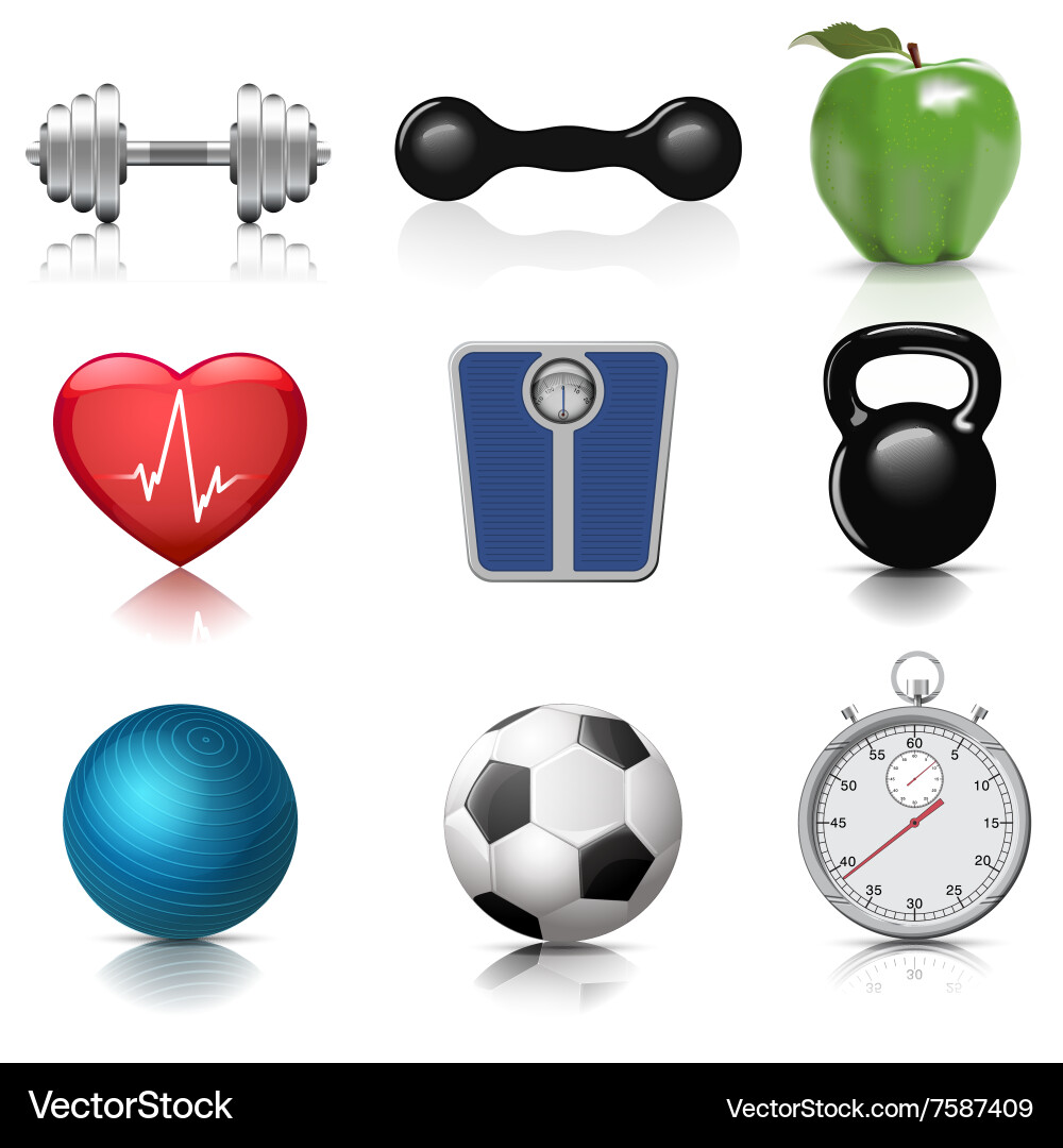Fitness icon set Royalty Free Vector Image - VectorStock