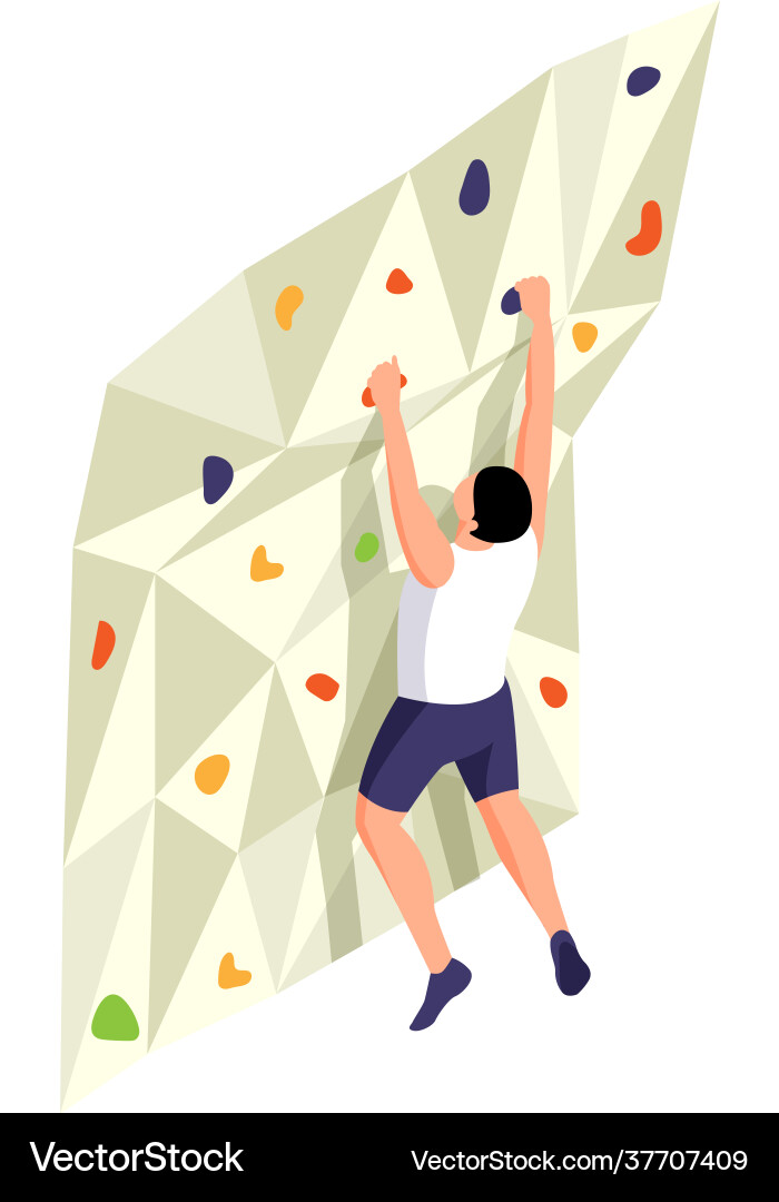 Isometric climbing wall Royalty Free Vector Image