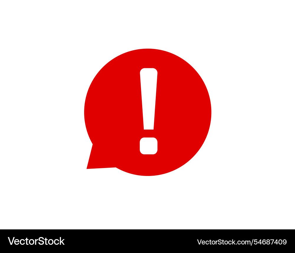 Red exclamation mark warning sign Royalty Free Vector Image