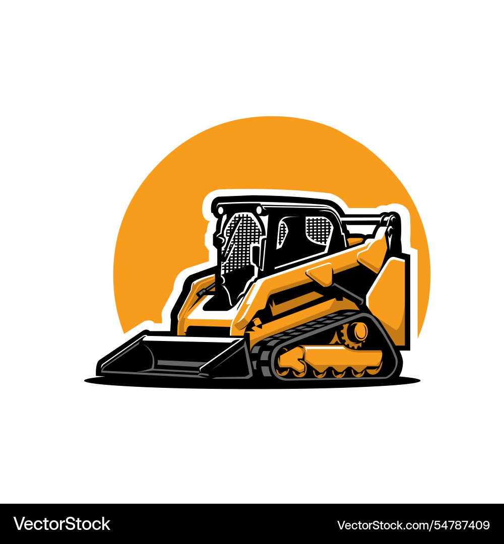 Skid steer track loader Royalty Free Vector Image