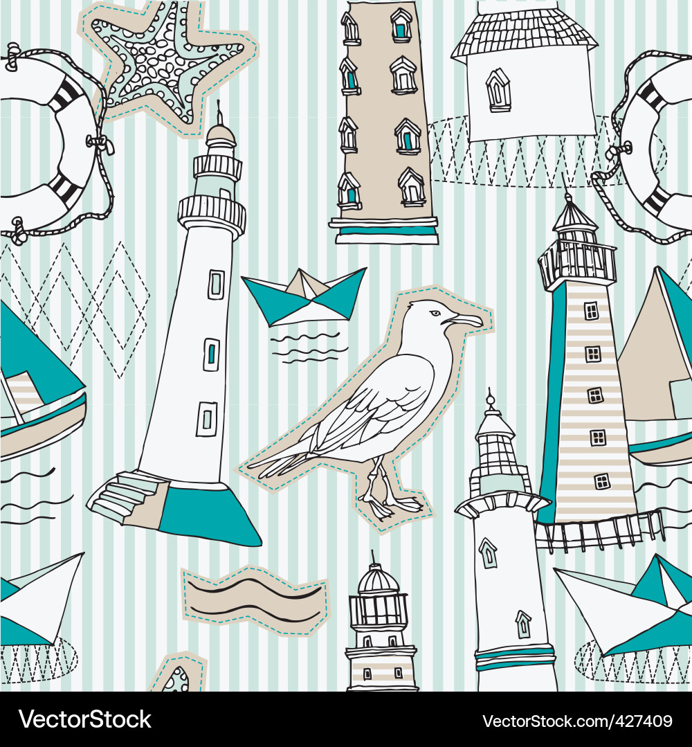 Striped Nautical Wallpaper Royalty Free Vector Image