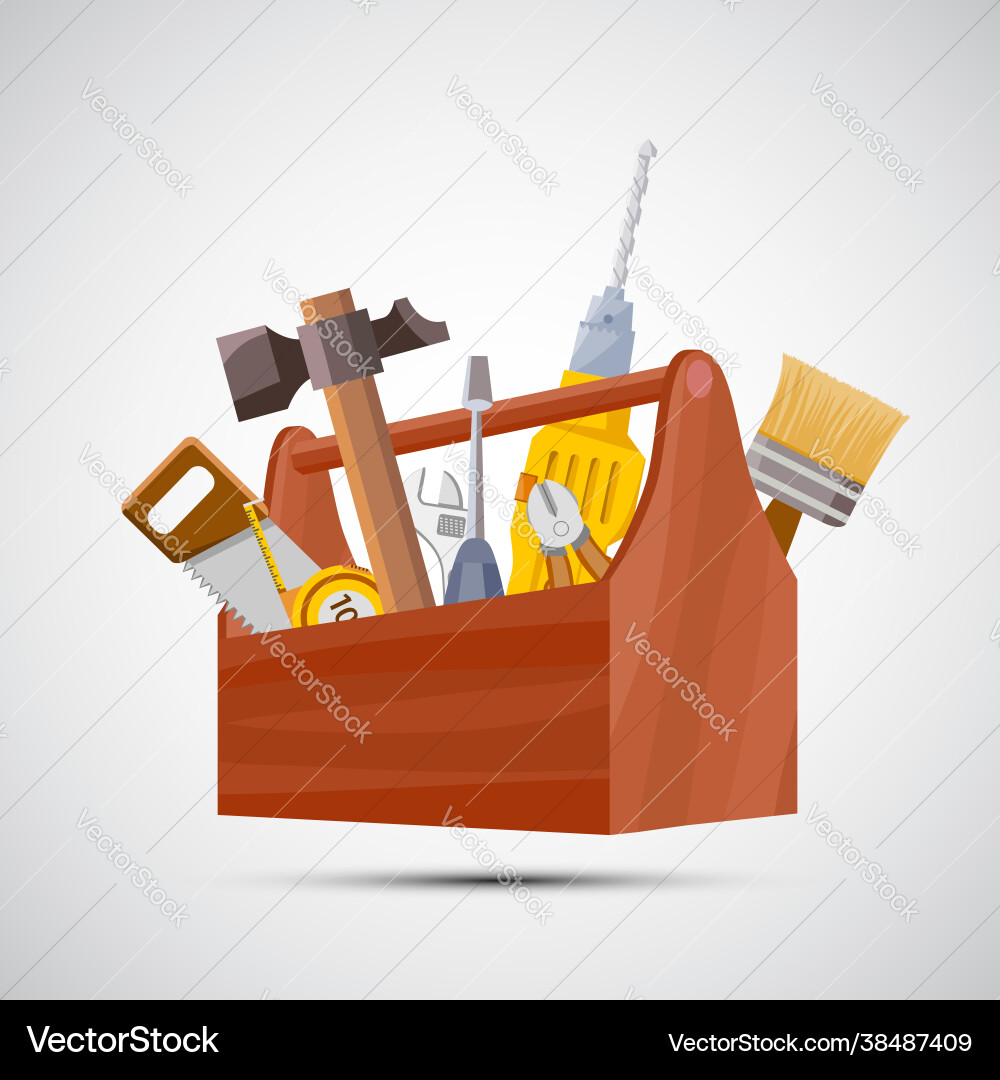 Tool box isolated on a white background Royalty Free Vector
