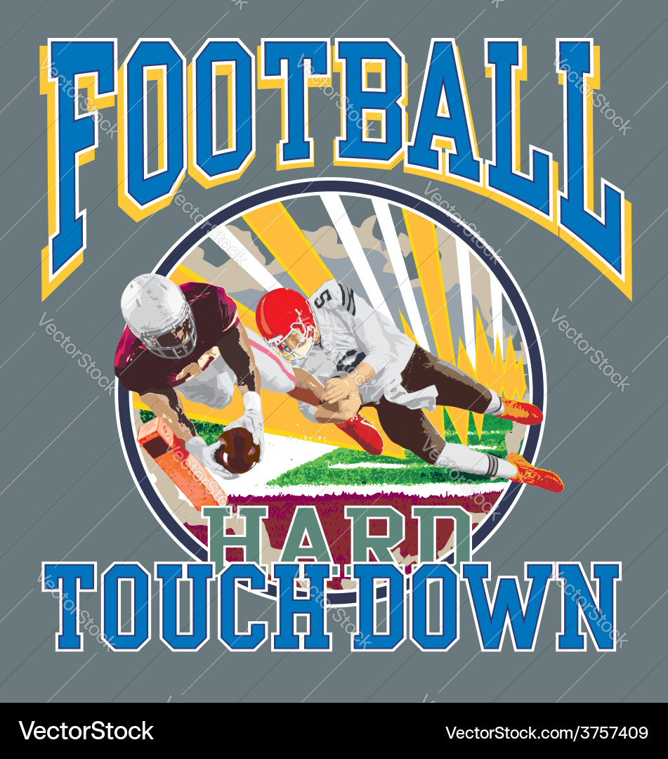 Touchdown football player Royalty Free Vector Image