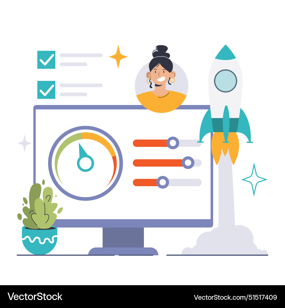 Website optimization set flat Royalty Free Vector Image