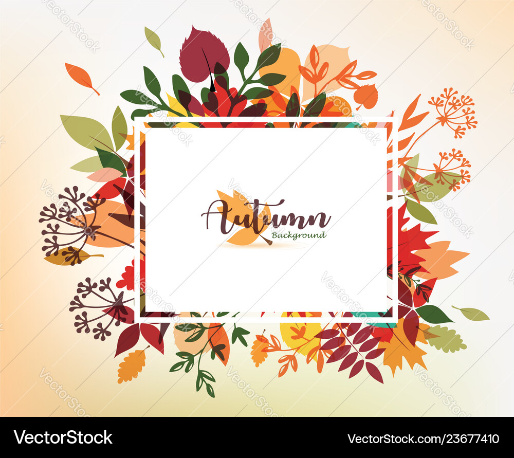 Autumn leaves stylized background seasonal Vector Image
