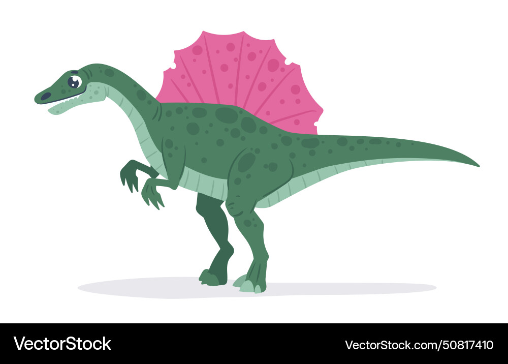Cartoon spinosaurus predator jurassic era Vector Image