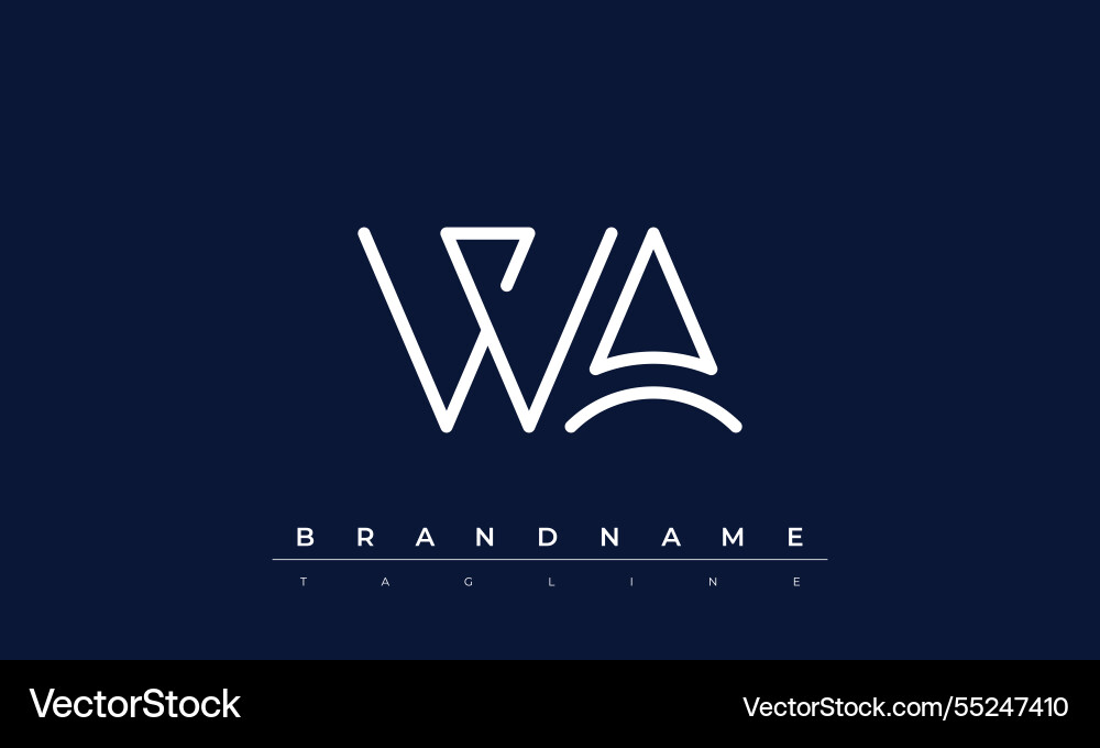 Creative wa letter initial logo image Royalty Free Vector