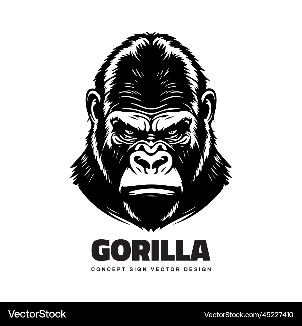 Gorilla head creative logo aggressive ape Vector Image