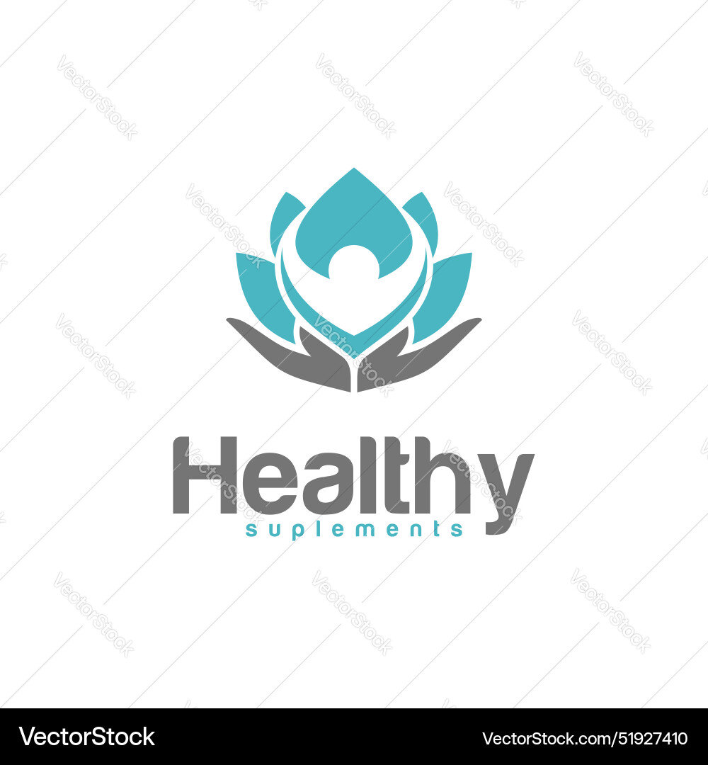 Healthy supplement logo design template Royalty Free Vector