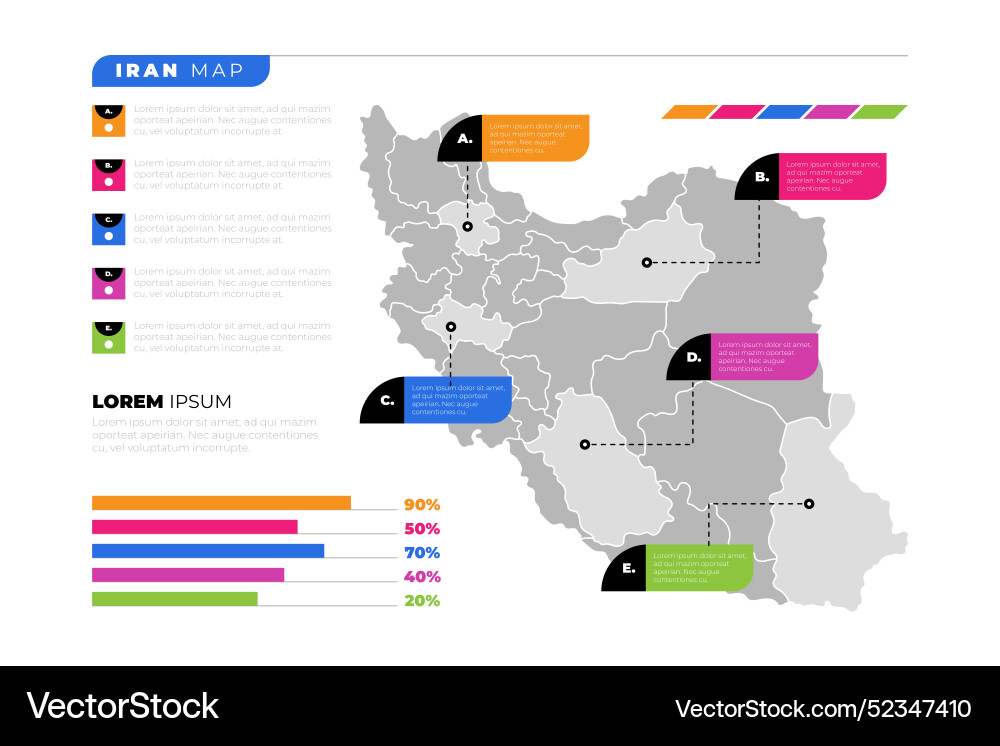 Iran map infographics Royalty Free Vector Image