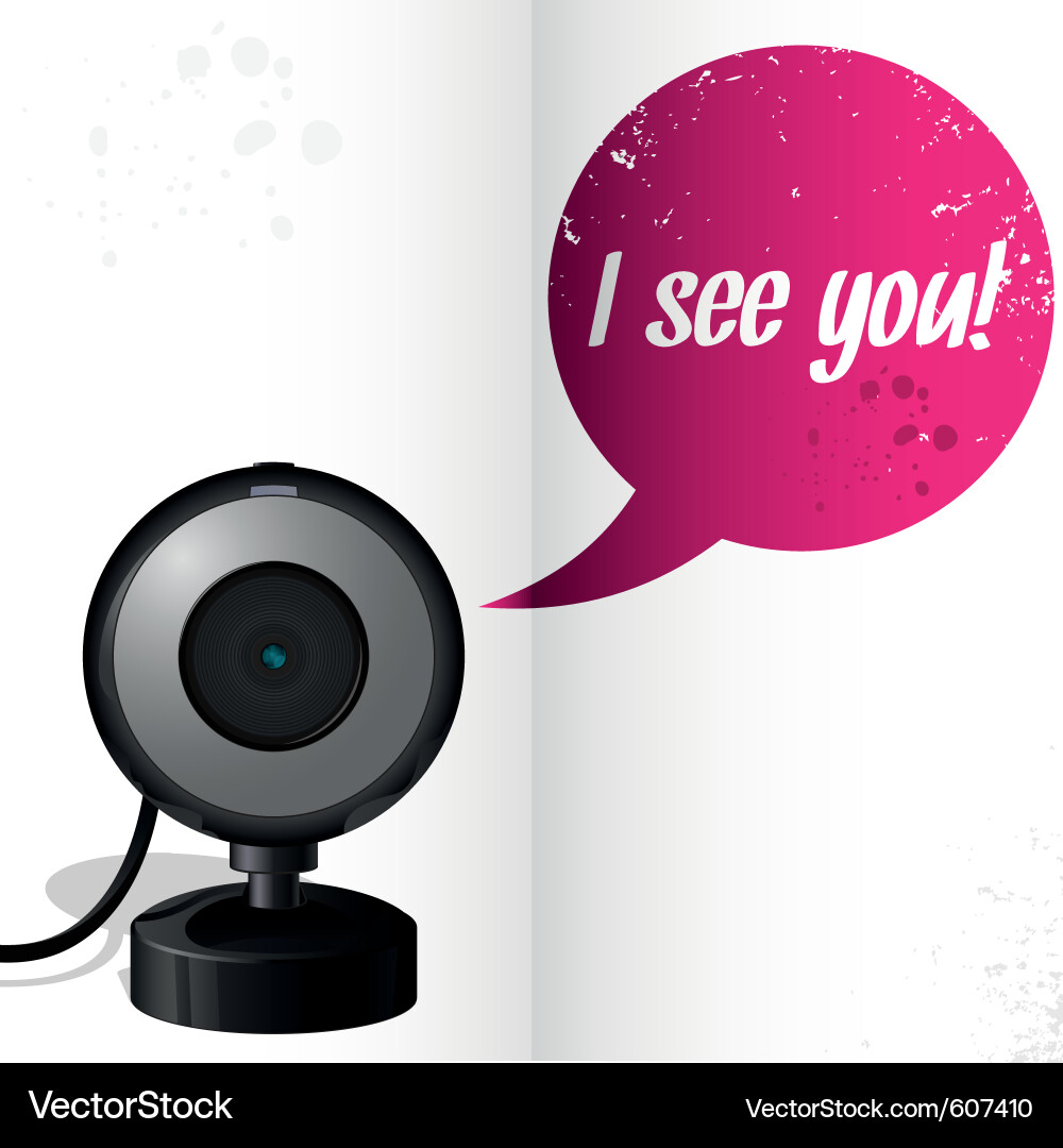 Modern Webcam Icon with 'I See You' Text Vector Image