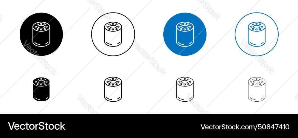 Oil filter icon set car engine fuel filtration Vector Image