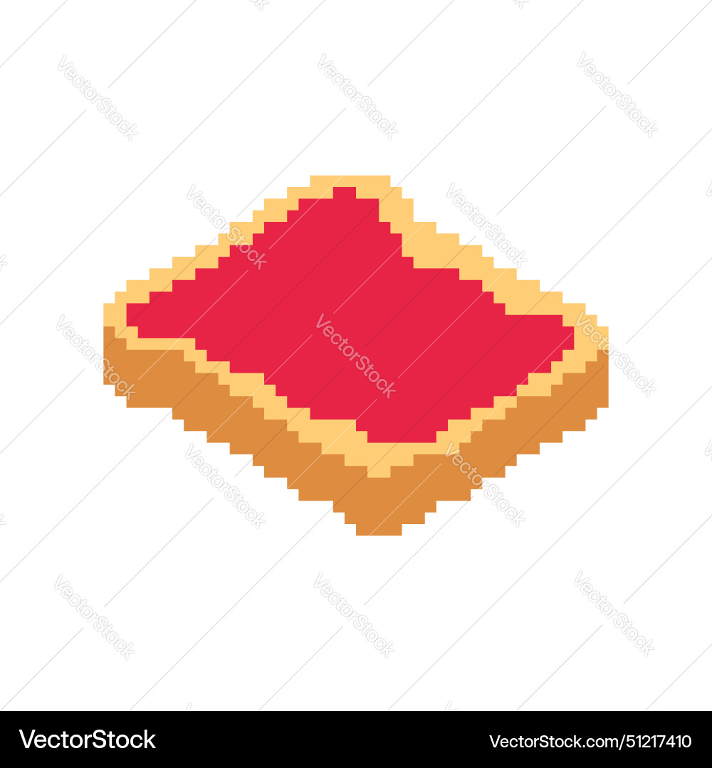 Toast with strawberry jam pixel art pixelated Vector Image