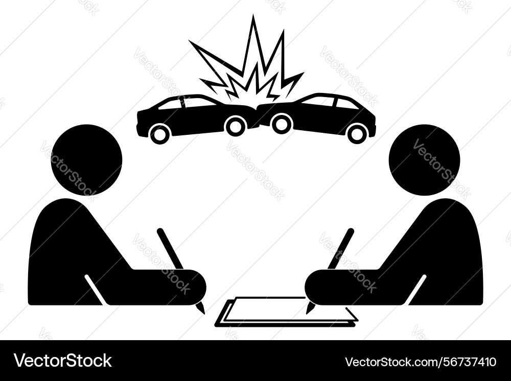 Two people filling out paperwork after Royalty Free Vector
