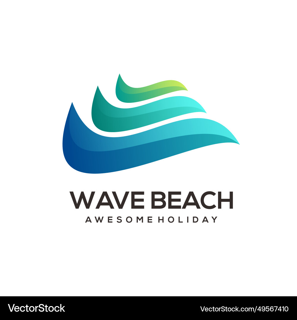Wave beach logo colorful gradient abstract Vector Image