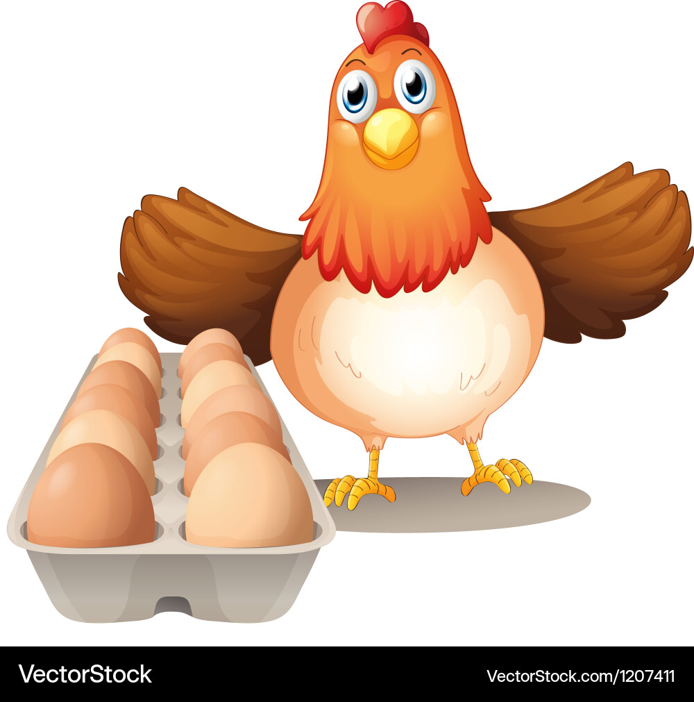 Cartoon hen eggs Royalty Free Vector Image - VectorStock