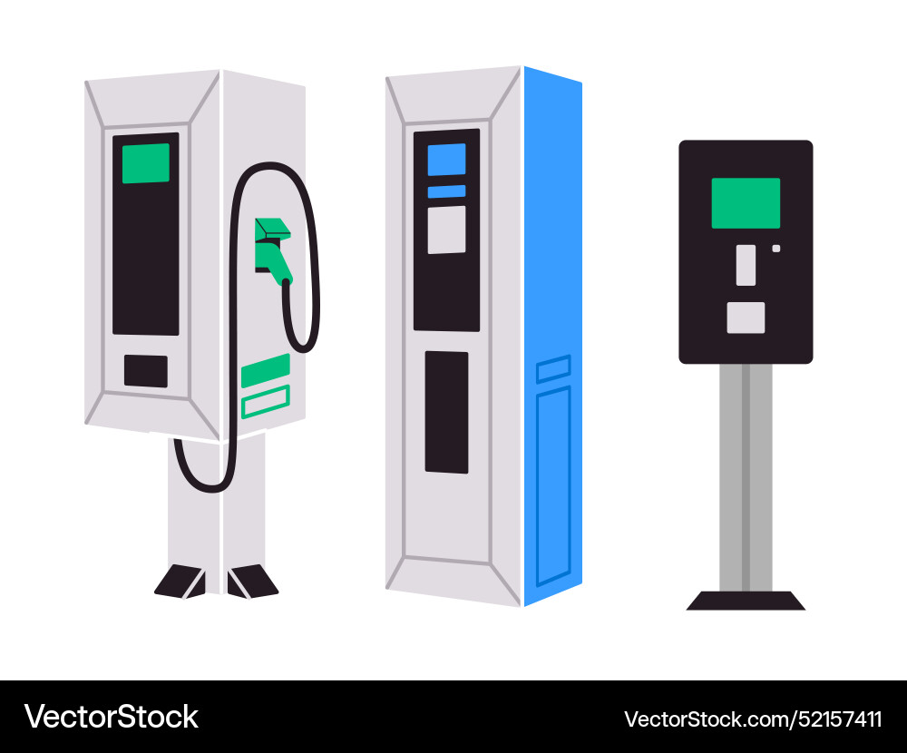 Ev electric standing charger box station power Vector Image