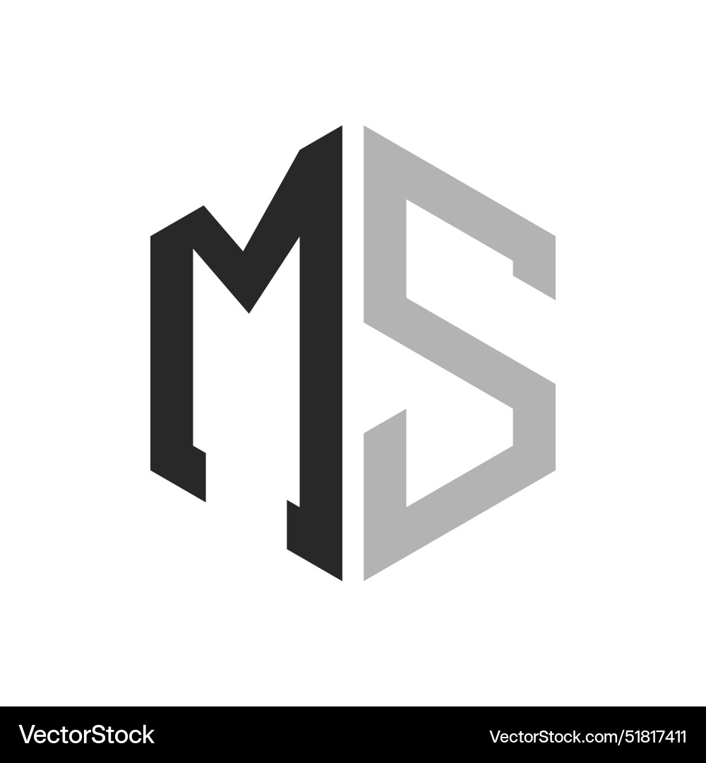 Modern unique hexagon letter ms logo design Vector Image