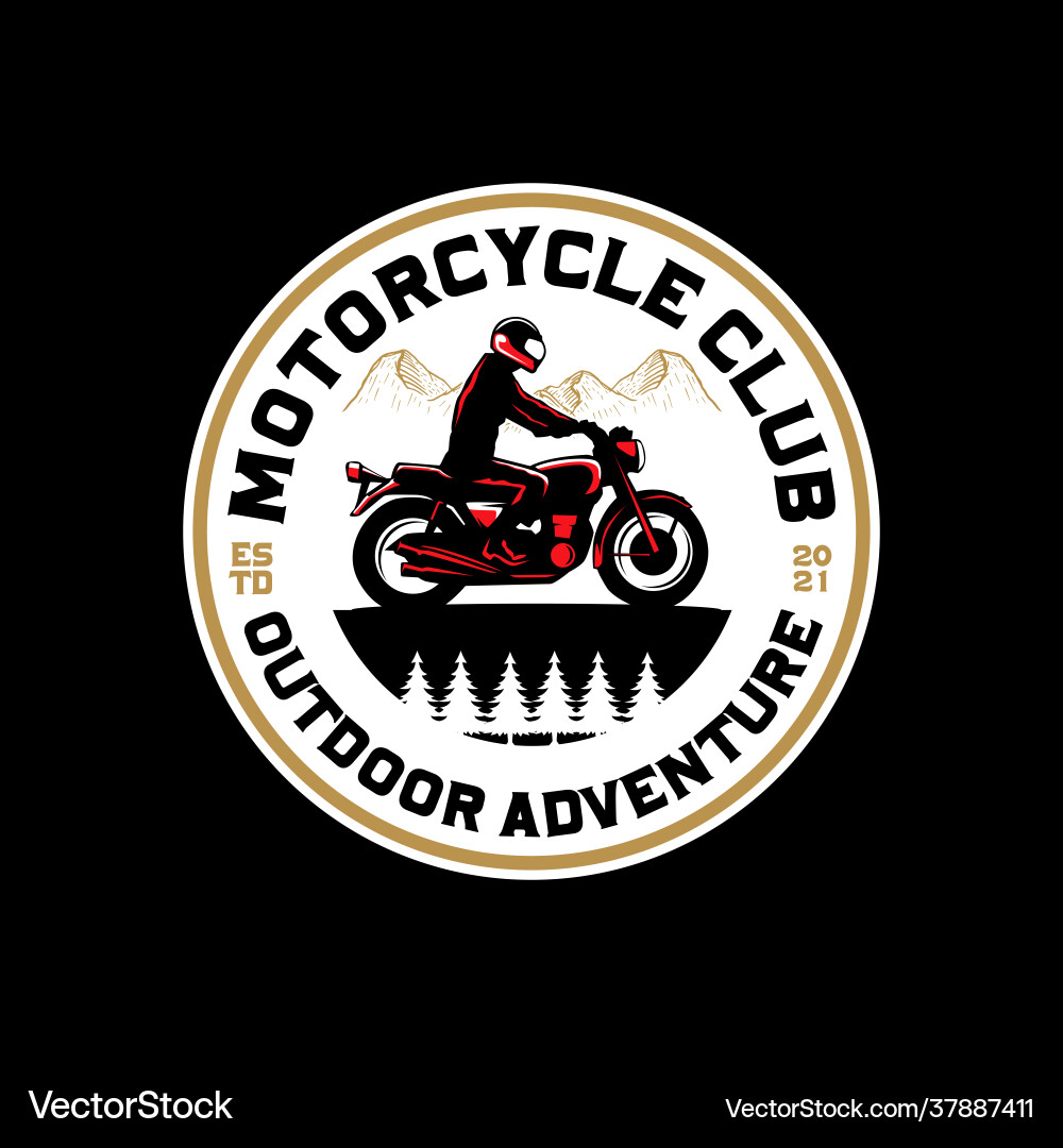 Motorcycle Adventure Logo Royalty Free Vector Image