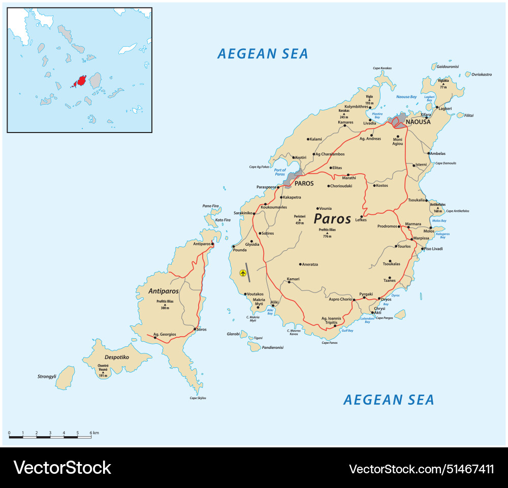 Paros Greece Map Vector Images (over 150)