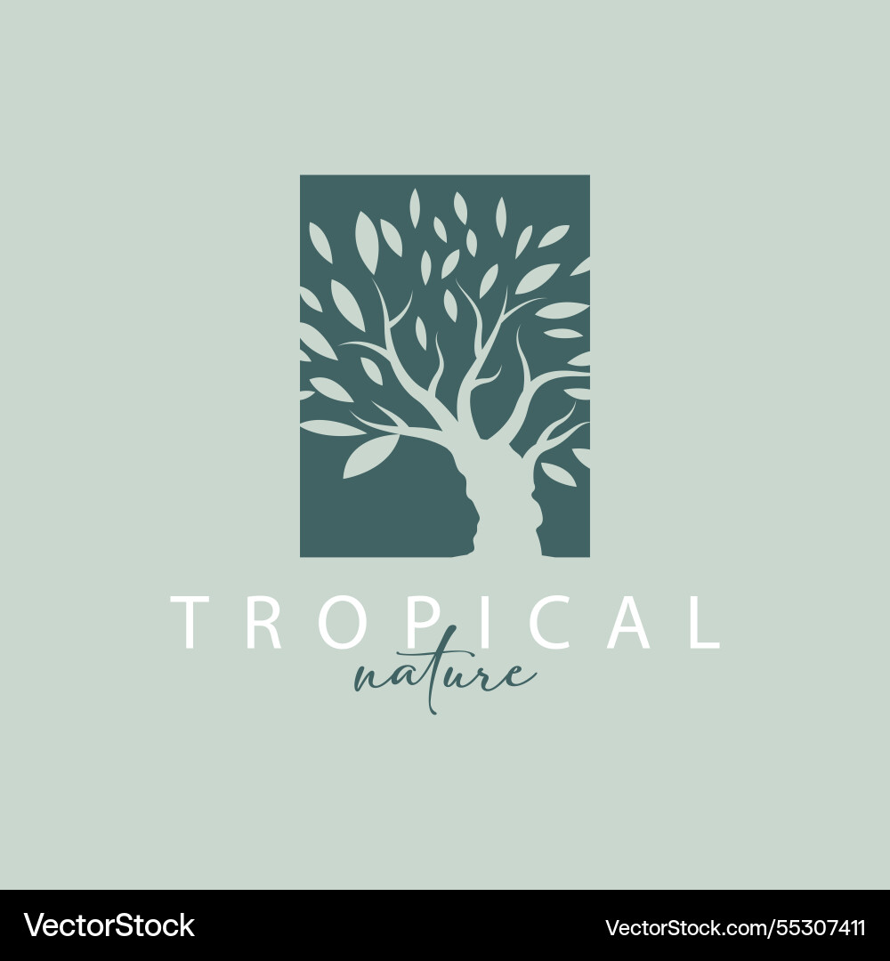 Play tree template logo silhouette design Vector Image